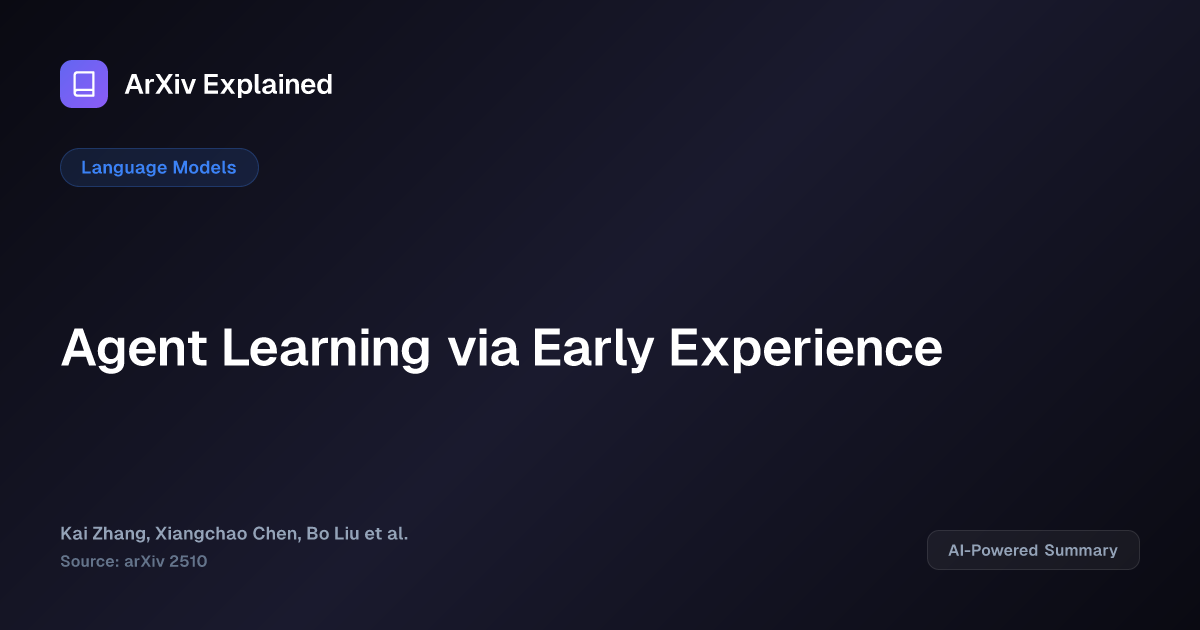 Agent Learning via Early Experience - Explained Simply | ArXiv Explained