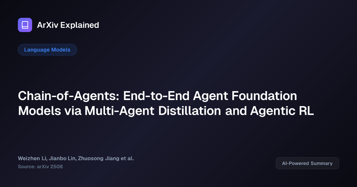 Chain-of-Agents: End-to-End Agent Foundation Models via Multi-Agent ...