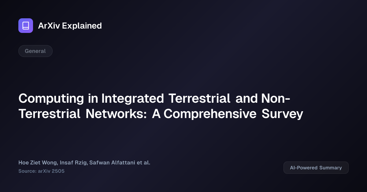 Computing in Integrated Terrestrial and Non-Terrestrial Networks: A ...