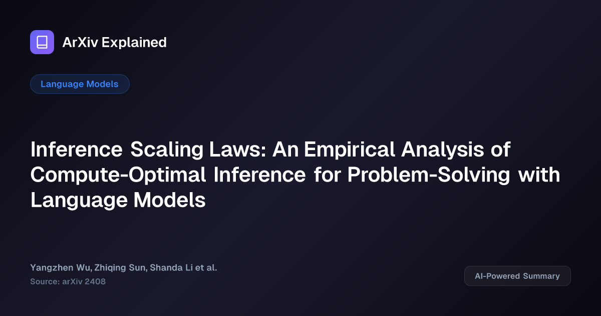 Inference Scaling Laws: An Empirical Analysis of Compute-Optimal ...