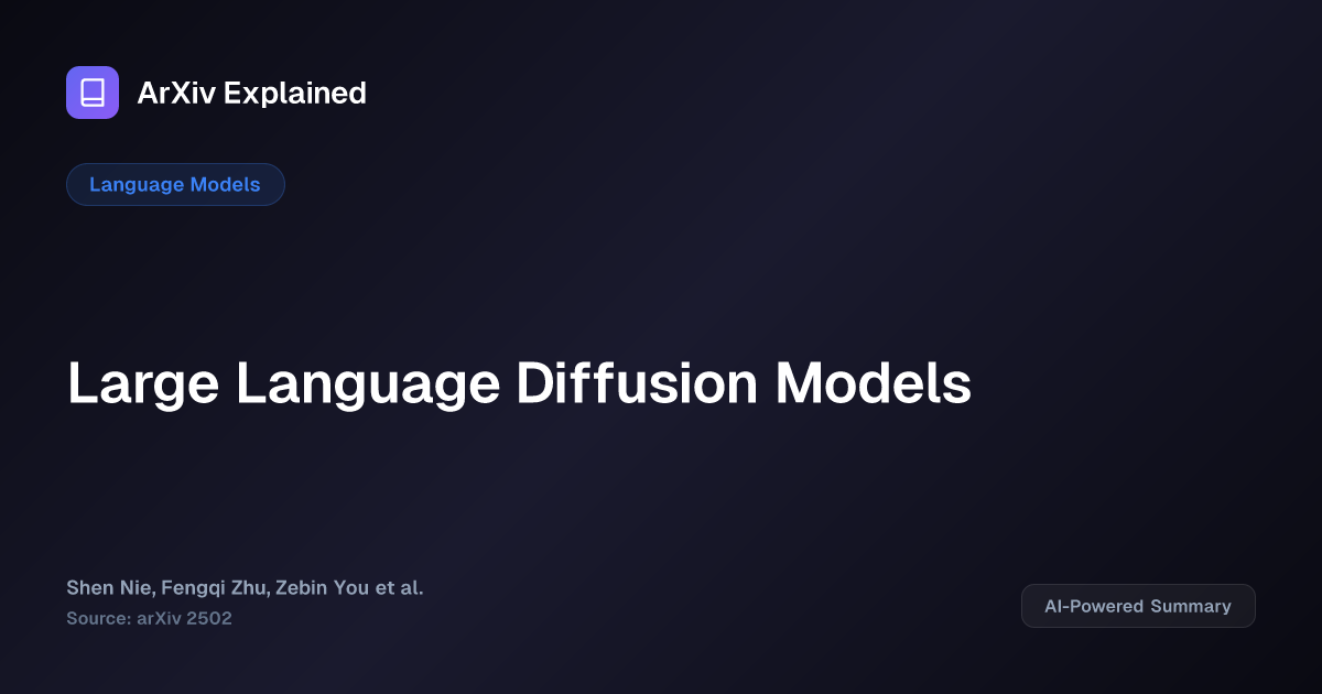 Large Language Diffusion Models - Explained Simply | ArXiv Explained