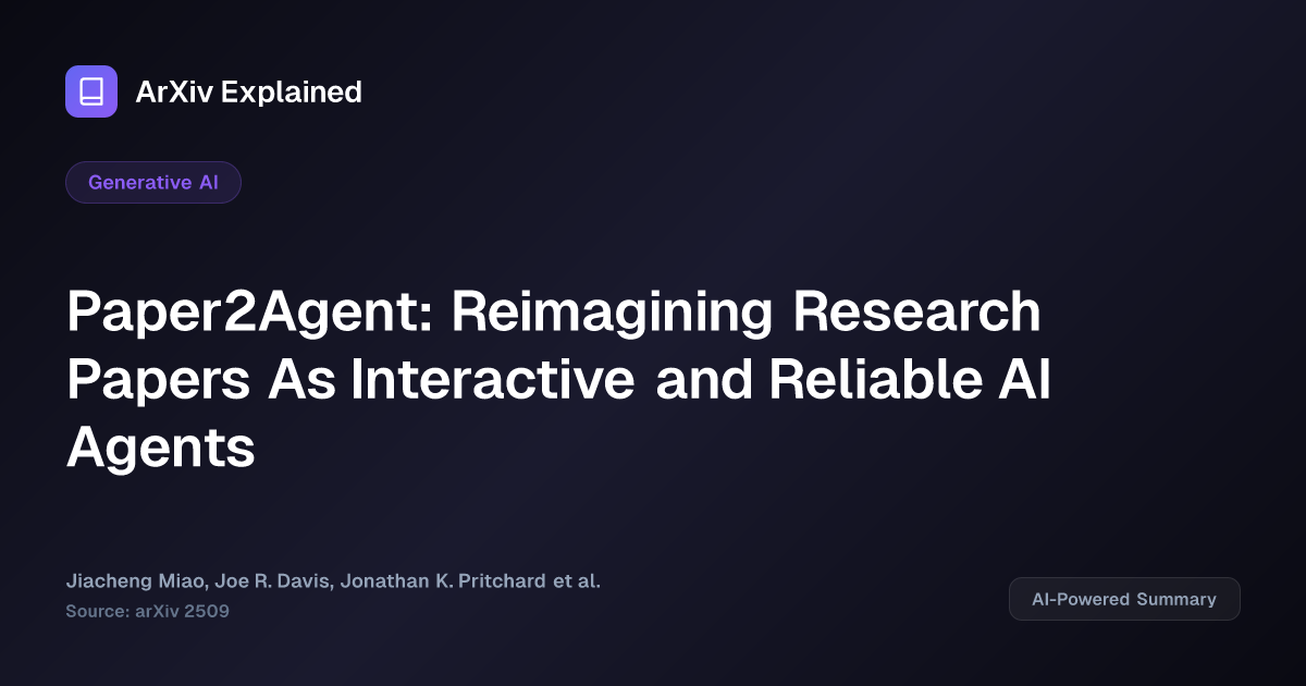 Paper2Agent: Reimagining Research Papers As Interactive and Reliable AI ...
