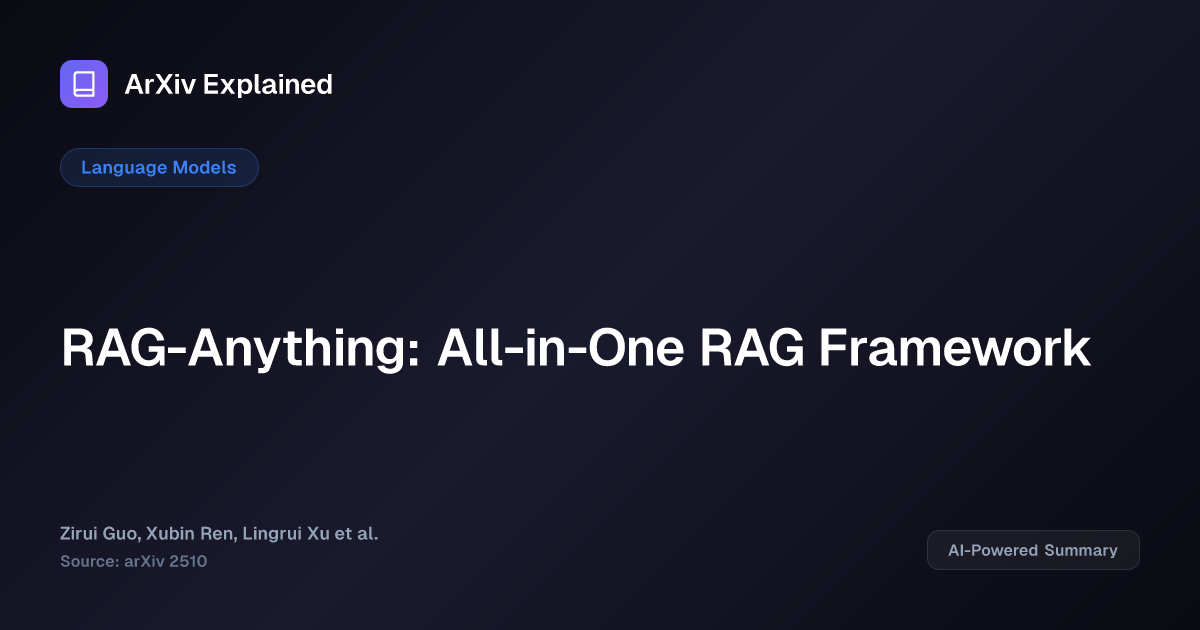 RAG-Anything: All-in-One RAG Framework - Explained Simply | ArXiv Explained