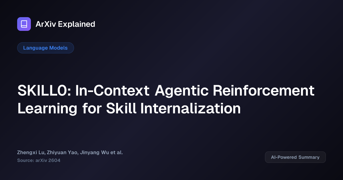 SKILL0: In-Context Agentic Reinforcement Learning for Skill ...