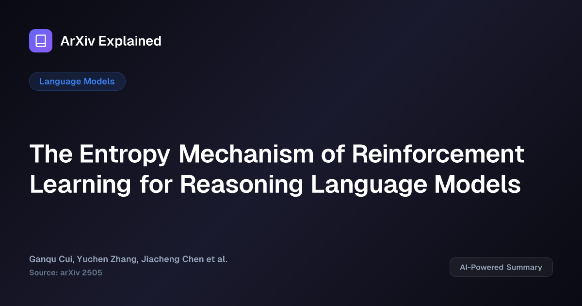 The Entropy Mechanism of Reinforcement Learning for Reasoning Language ...