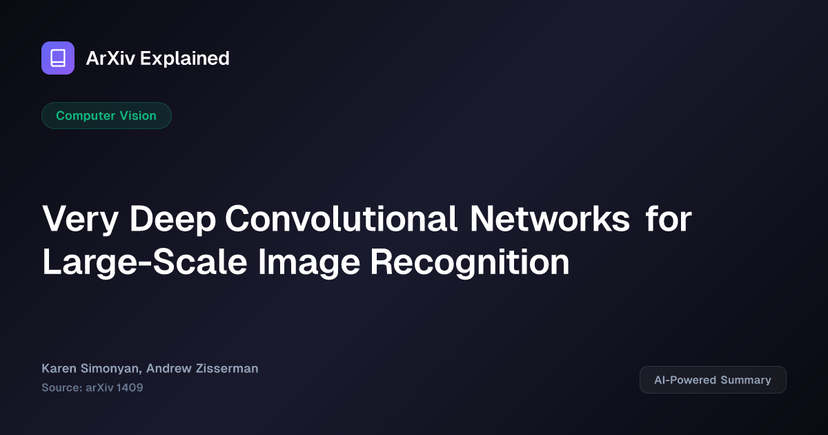 Very Deep Convolutional Networks for Large-Scale Image Recognition ...