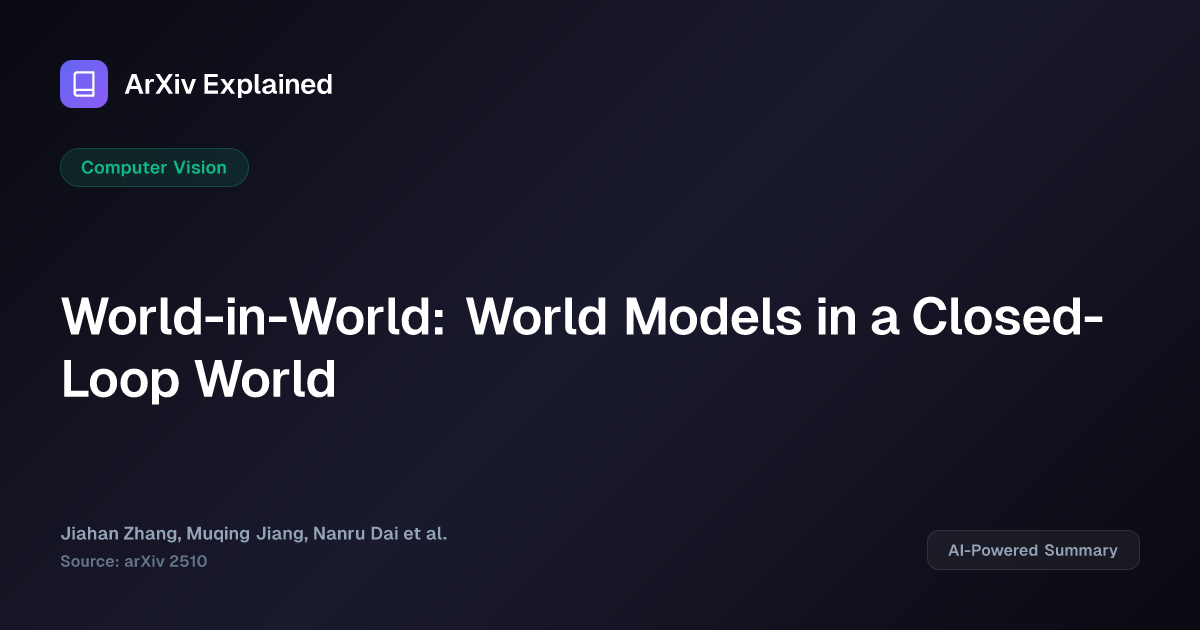 World-in-World: World Models in a Closed-Loop World - Explained Simply ...
